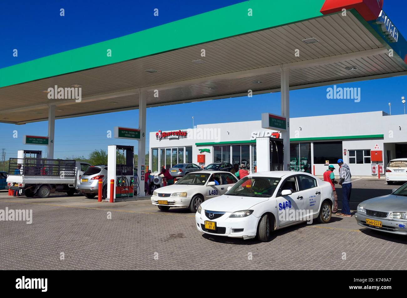 Namibia, Khomas region, Windhoek, Katutura township, gas station Stock ...