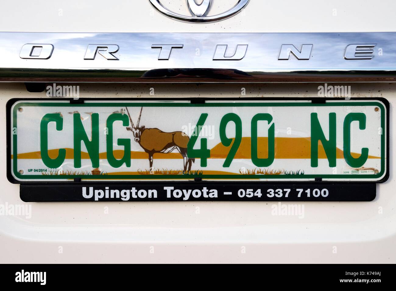 Namibia, Otjozondjupa region, Otjiwarongo, car license plate Stock ...