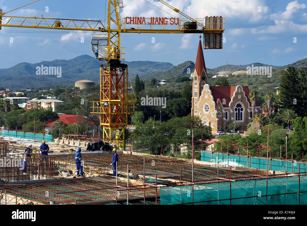 Namibia, Khomas region, Windhoek, building under construction by a ...