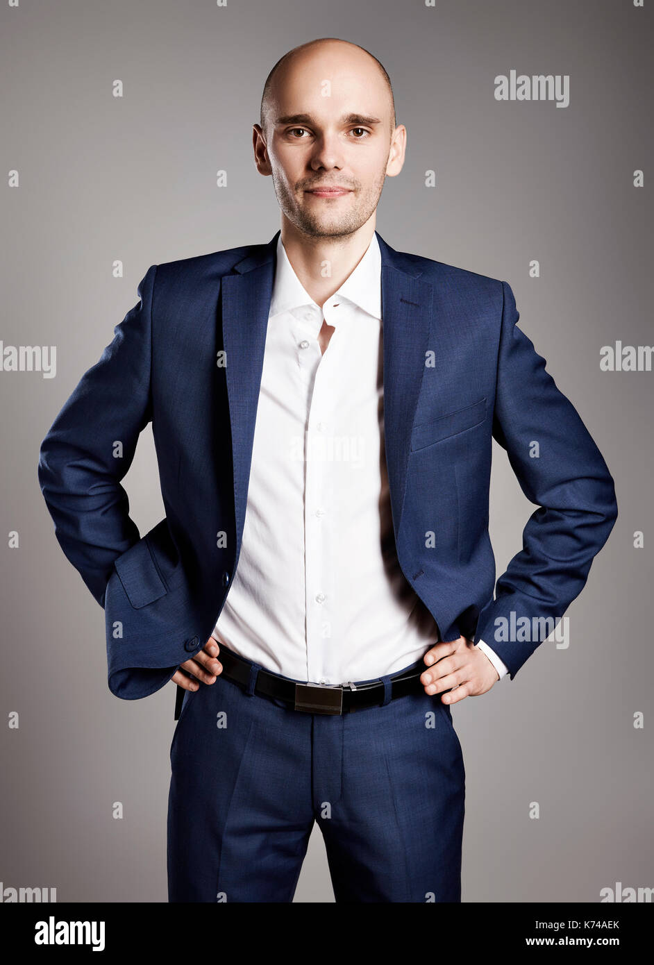 Business man gray background hi-res stock photography and images - Alamy