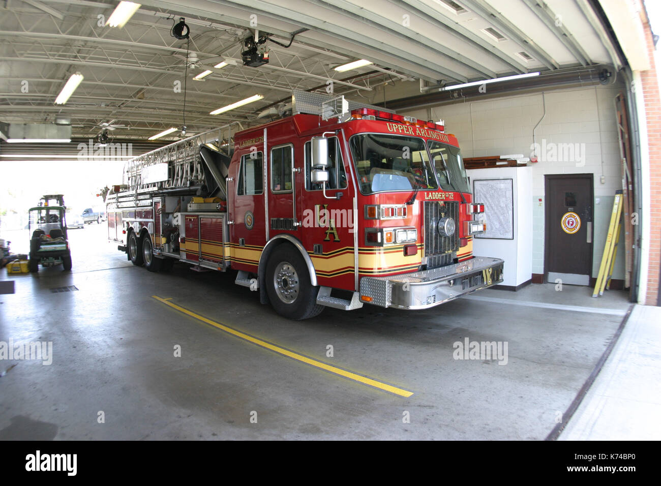 Fire Trucks on Alert at Fire Station Upper Arlington, Ohio Stock Photo ...