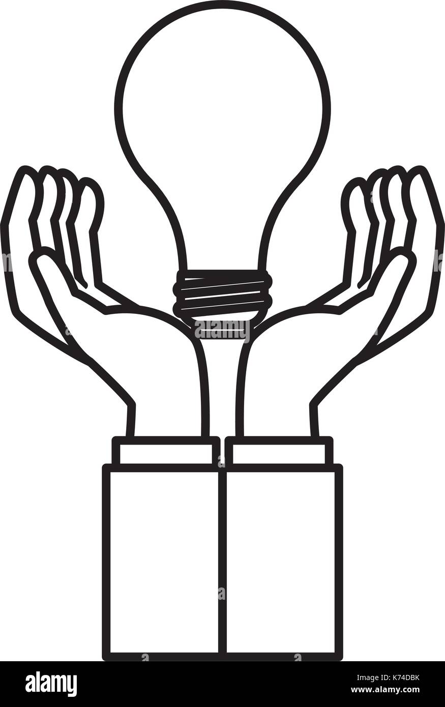 Hand with Bulb light energy Stock Vector Image & Art - Alamy