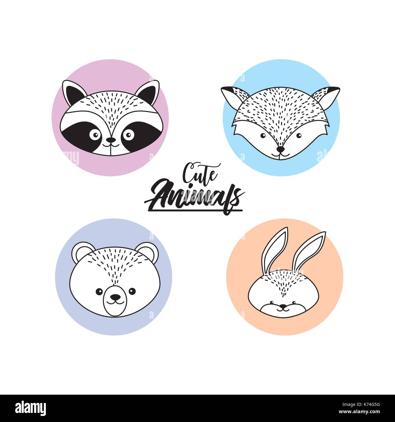 set cute animal and natural wildlife Stock Vector Image & Art - Alamy