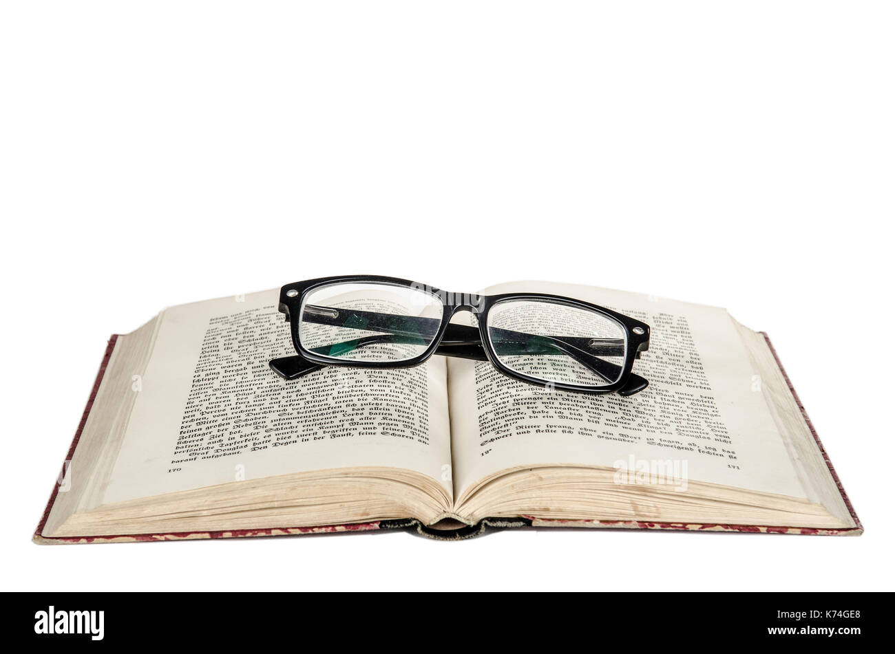 Open book with glasses hi-res stock photography and images - Alamy