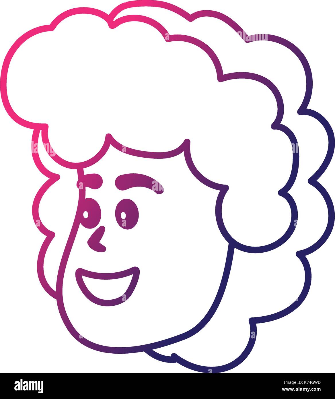 line avatar woman face with hairstyle design Stock Vector Image & Art ...