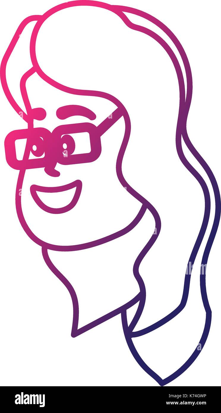 line avatar woman face with hairstyle design Stock Vector Image & Art ...
