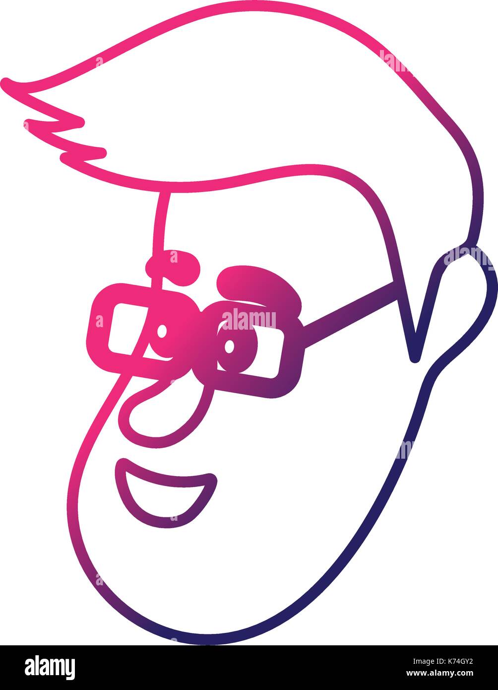line avatar man face with hairstyle design Stock Vector Image & Art - Alamy