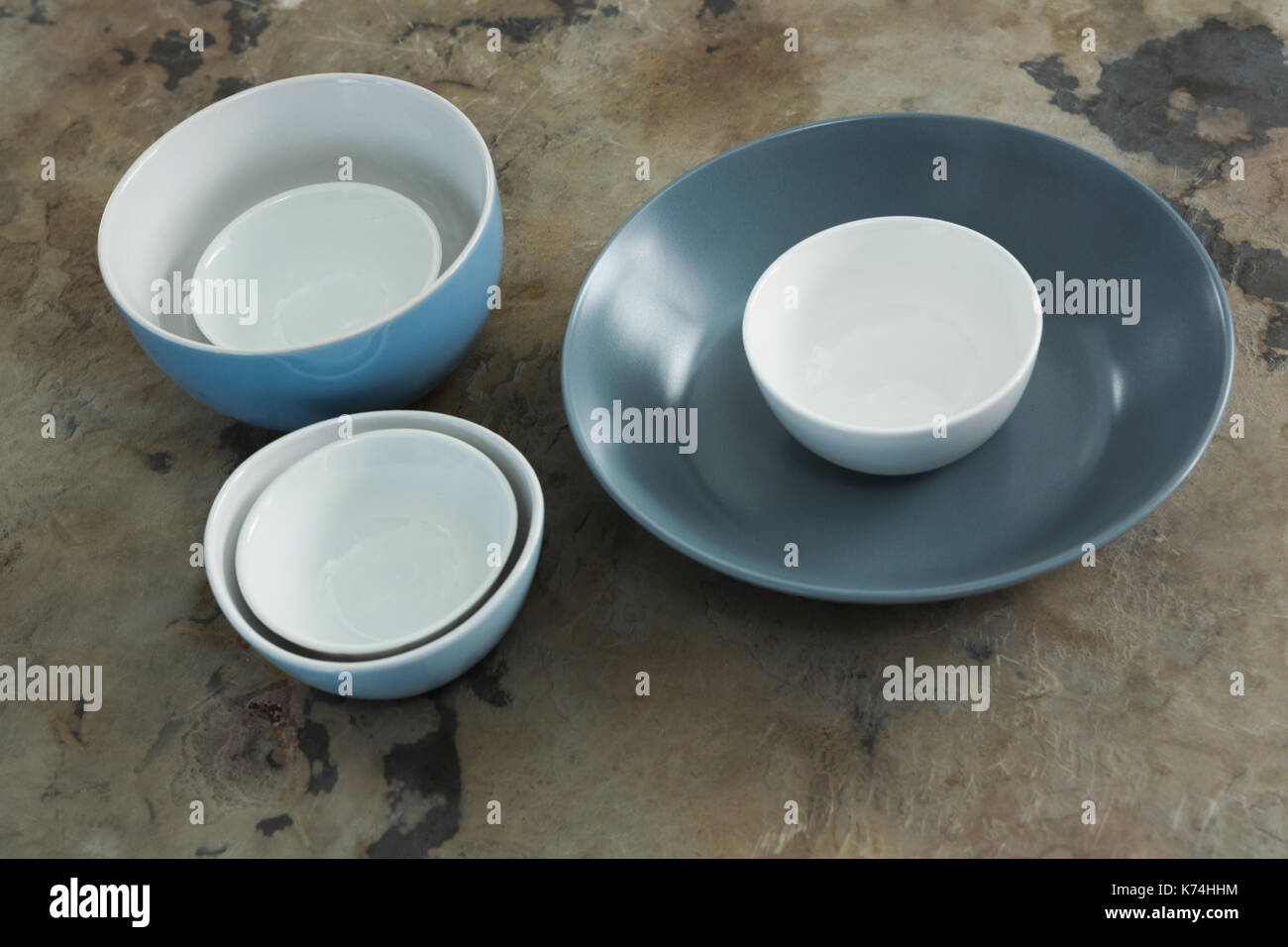 Various types of plastic bowl on white background Stock Photo - Alamy