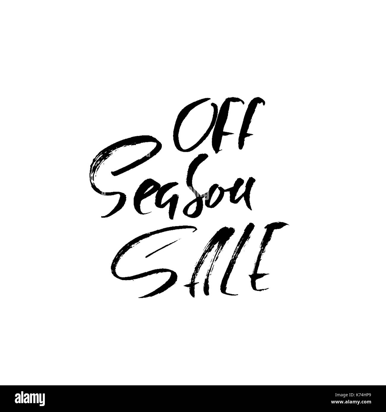 Off-season sale handwritten lettering. Grunge dry brush inscription ...