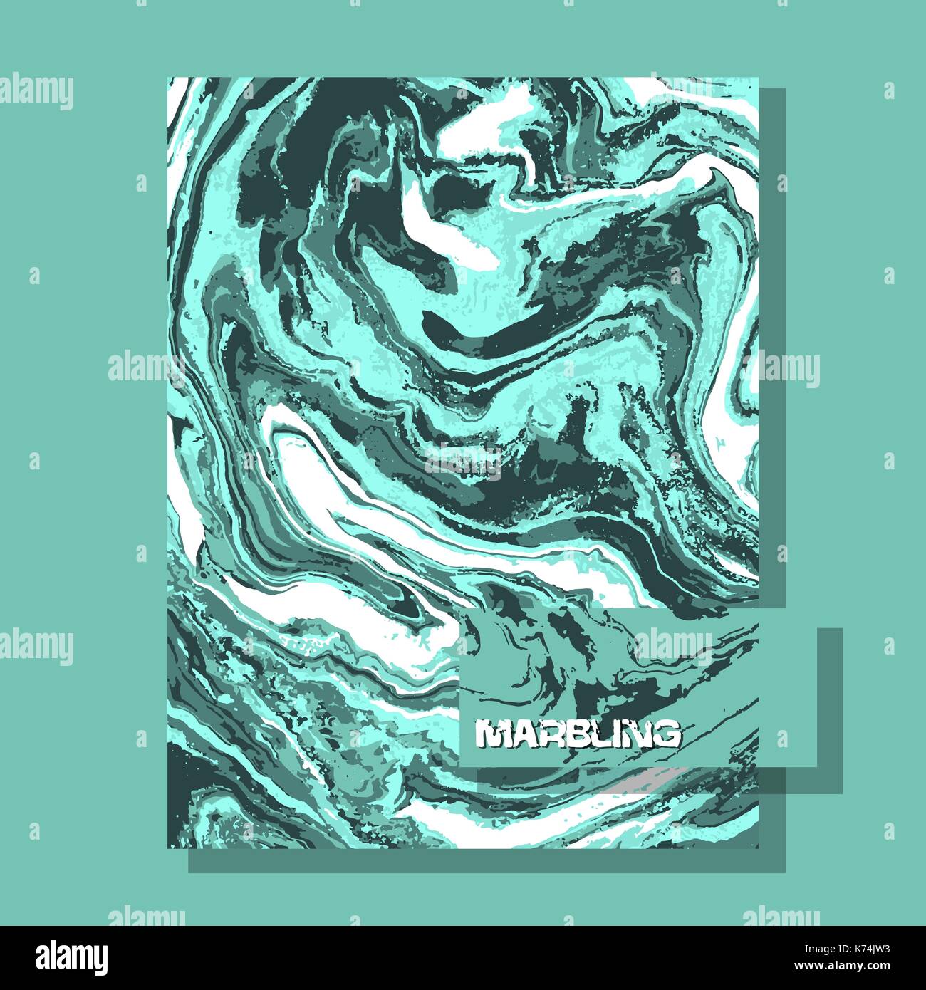 Marbled green and blue abstract background. Liquid marble pattern ...