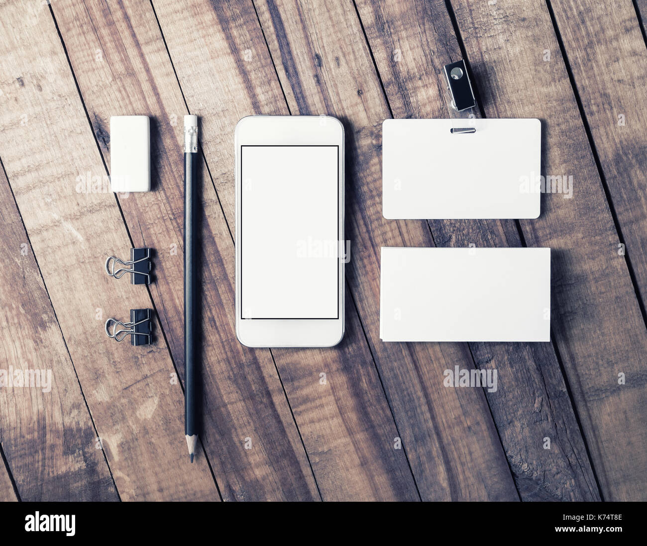 Template for your design. Photo of smartphone with blank white screen ...
