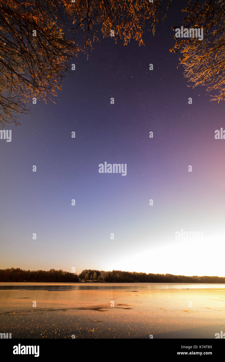 night sky with stars and milky way over beach Stock Photo - Alamy