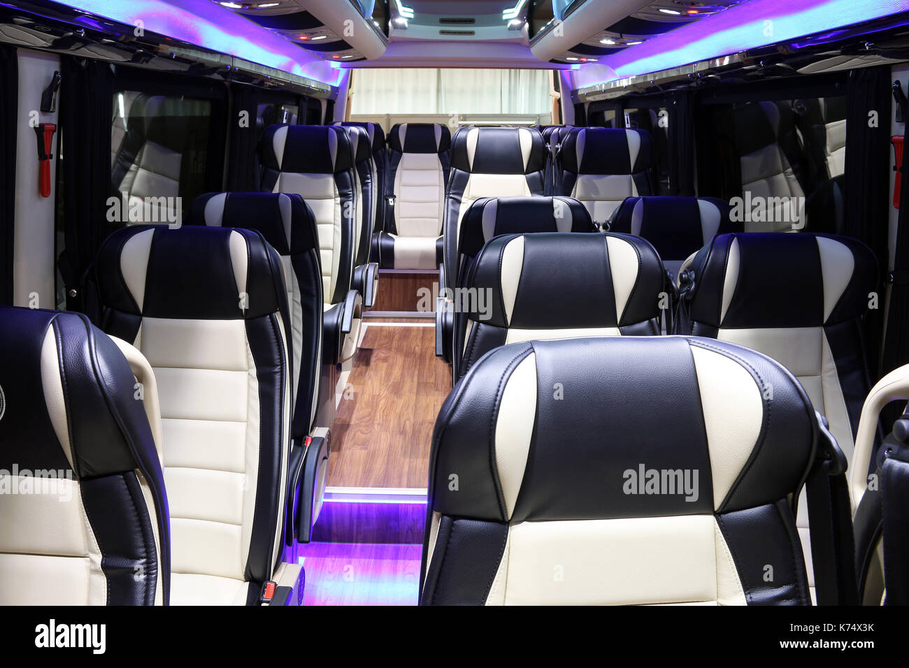 inside of new modern bus Stock Photo - Alamy