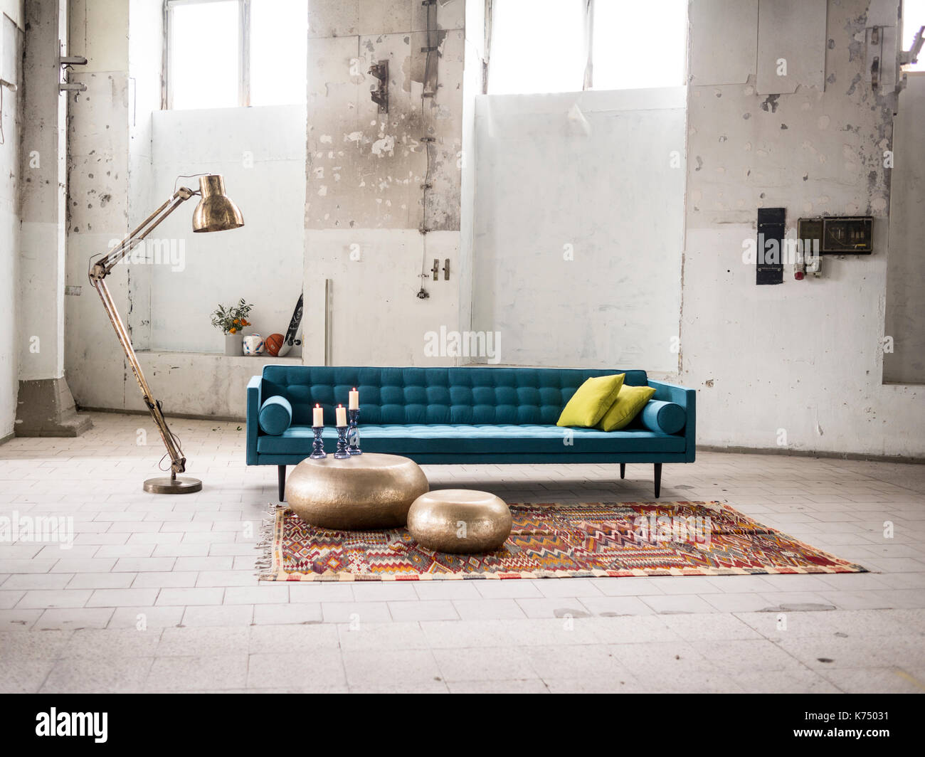 furnitures in a loft Stock Photo - Alamy