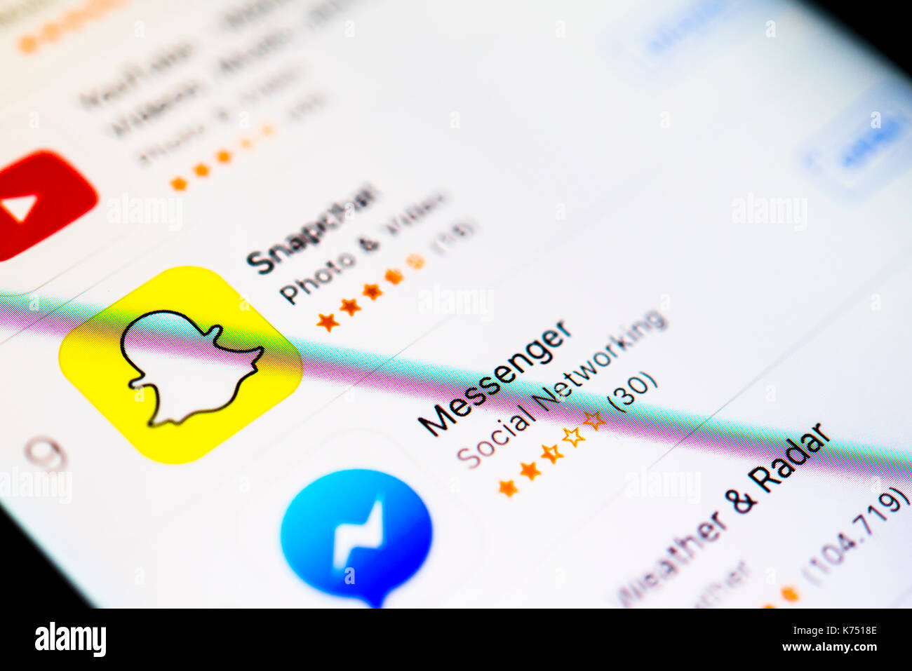 Snapchat and Facebook Messenger App in the Apple App Store, Instant ...