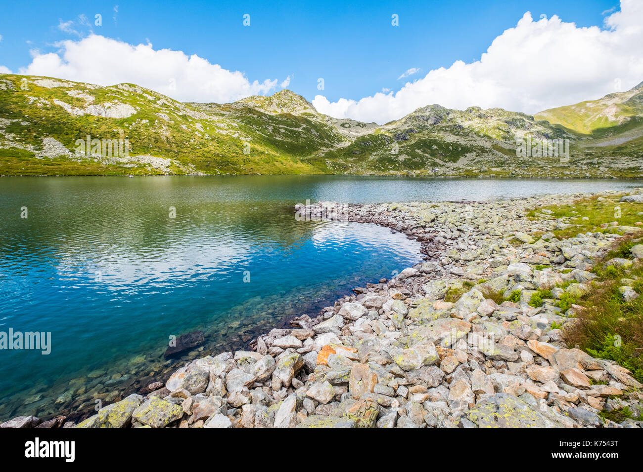 Mountain lake Lac Jovet, Les Contamines, France Stock Photo - Alamy