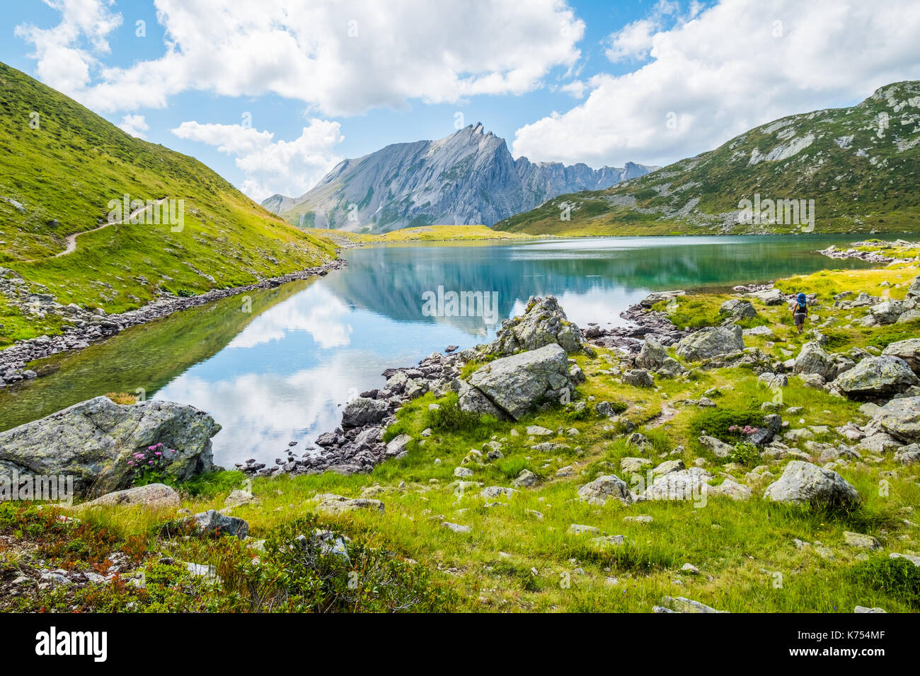 Mountain lake Lac Jovet, Les Contamines, France Stock Photo - Alamy