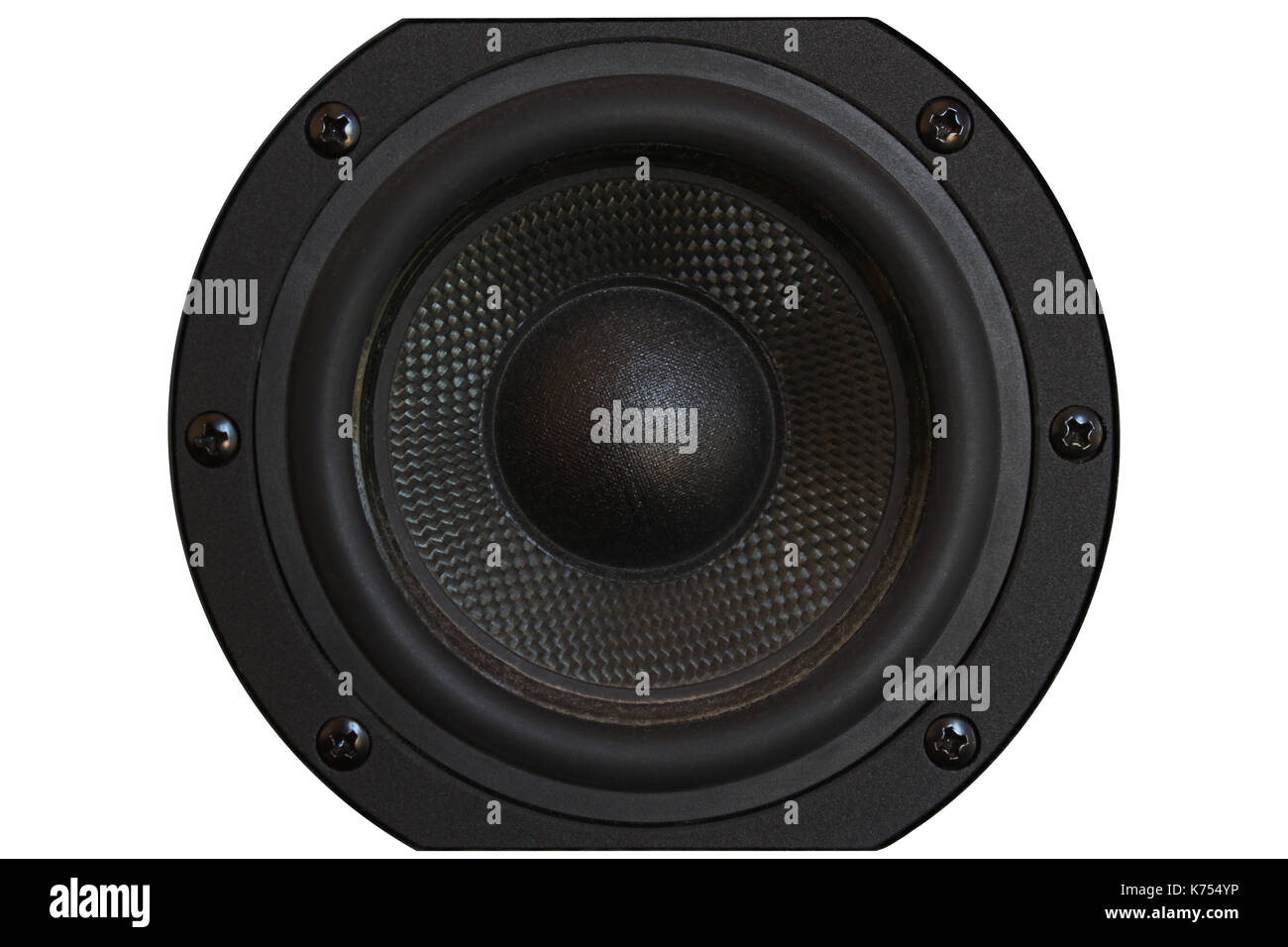 Audio bass speaker close-up on isolate white background Stock Photo - Alamy
