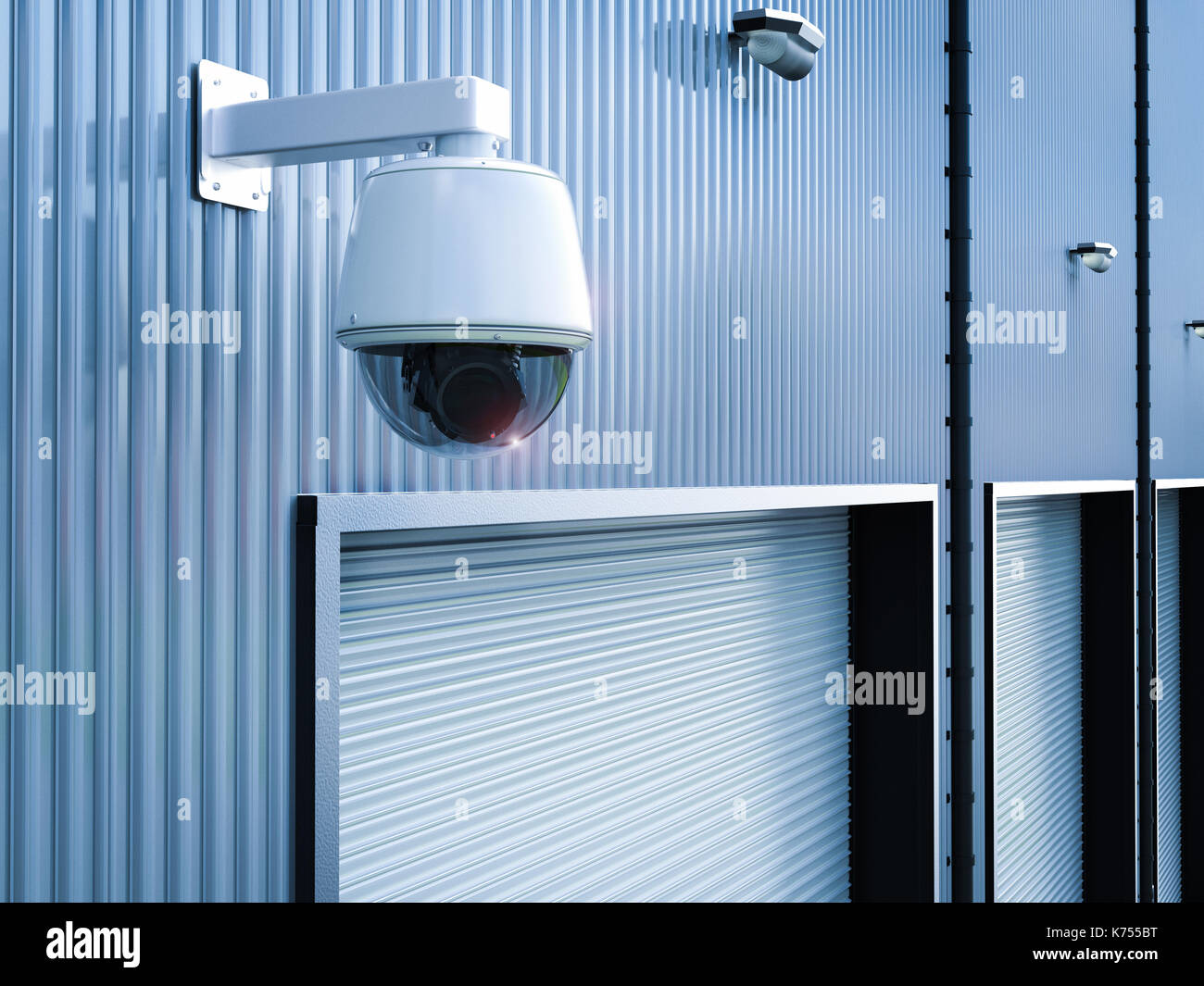 3d rendering security camera or cctv camera in warehouse Stock Photo ...
