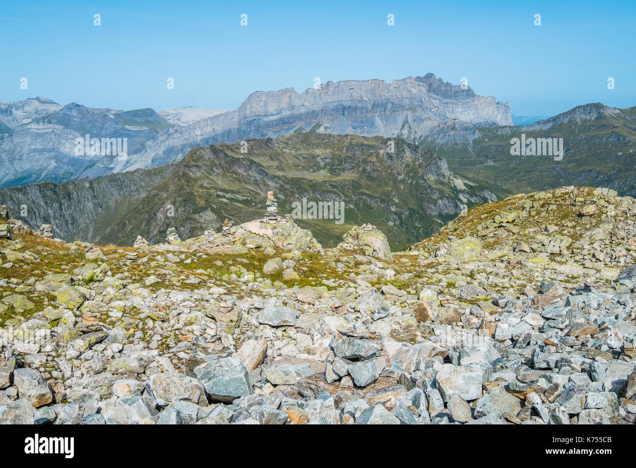 View of Le Fiz mountains from the Brevent, Chamonix Mont Blanc, France ...
