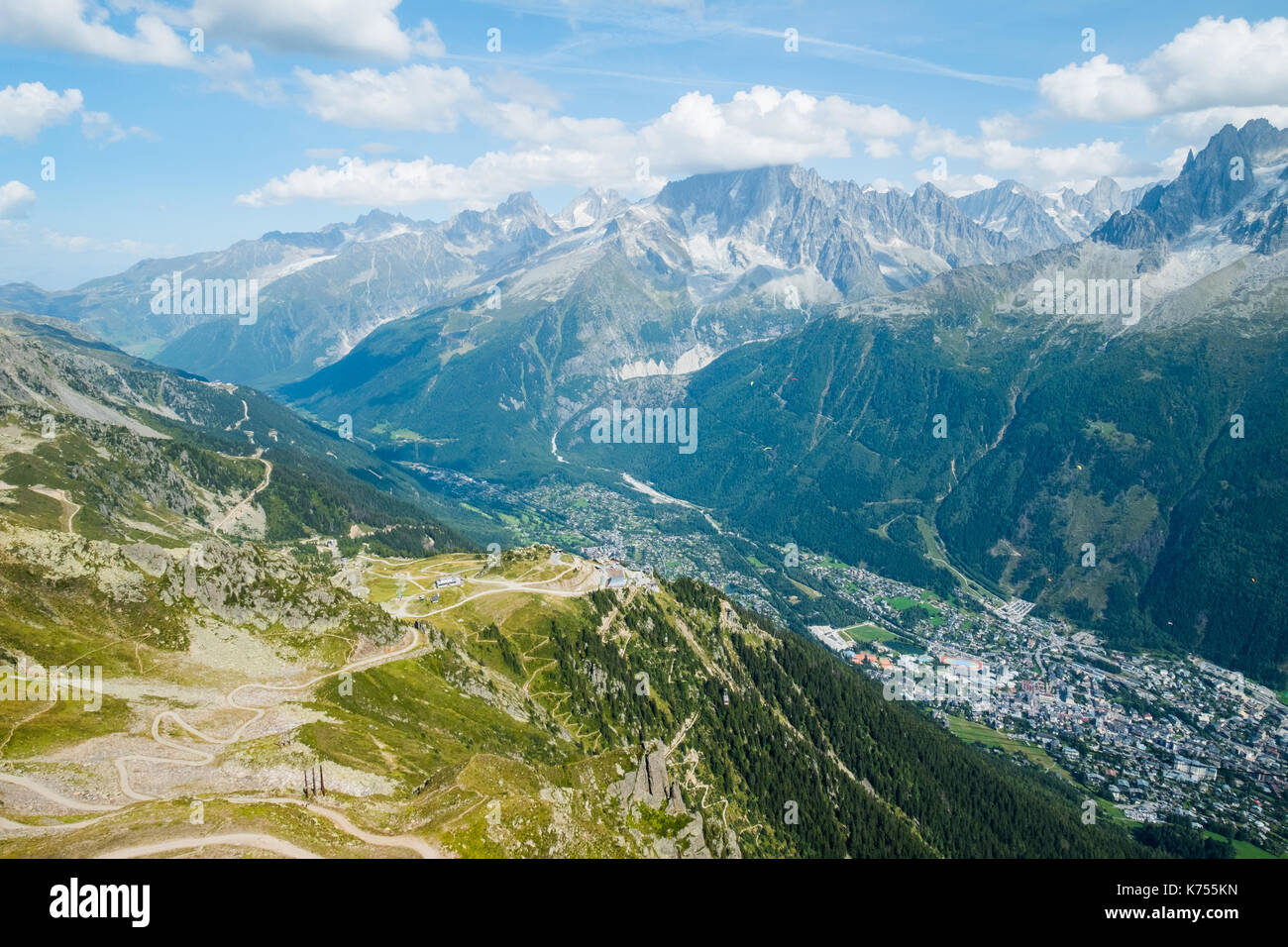 View of Chamonix from Le Brevent, Franc Stock Photo - Alamy