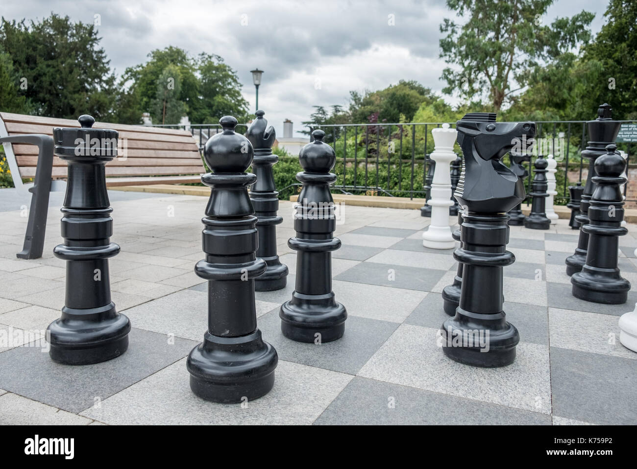 Large outdoor chess set at University of Nottingham Stock Photo - Alamy