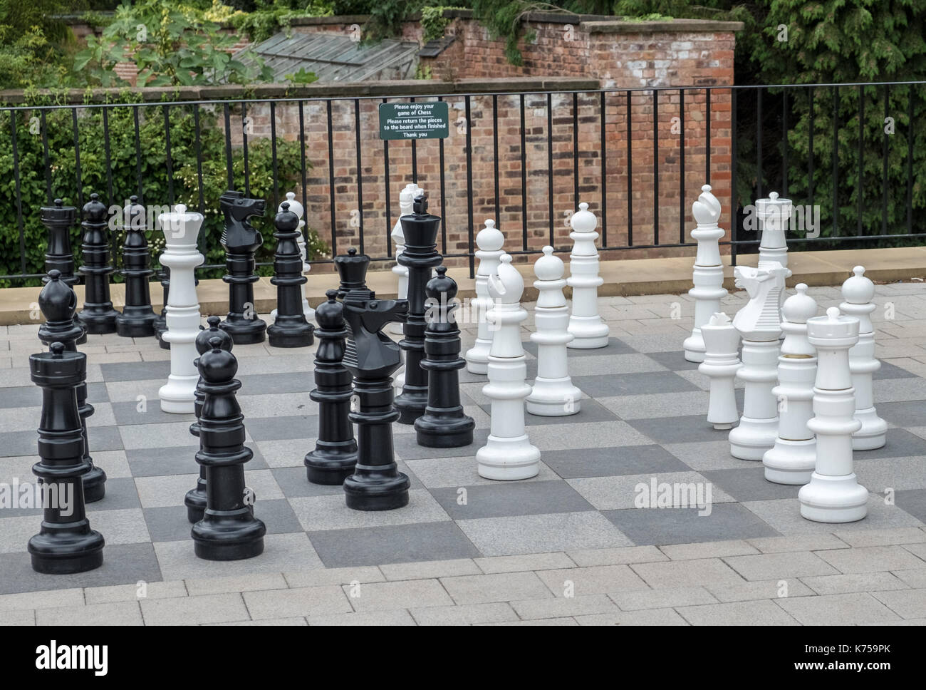 Large outdoor chess set at University of Nottingham Stock Photo - Alamy
