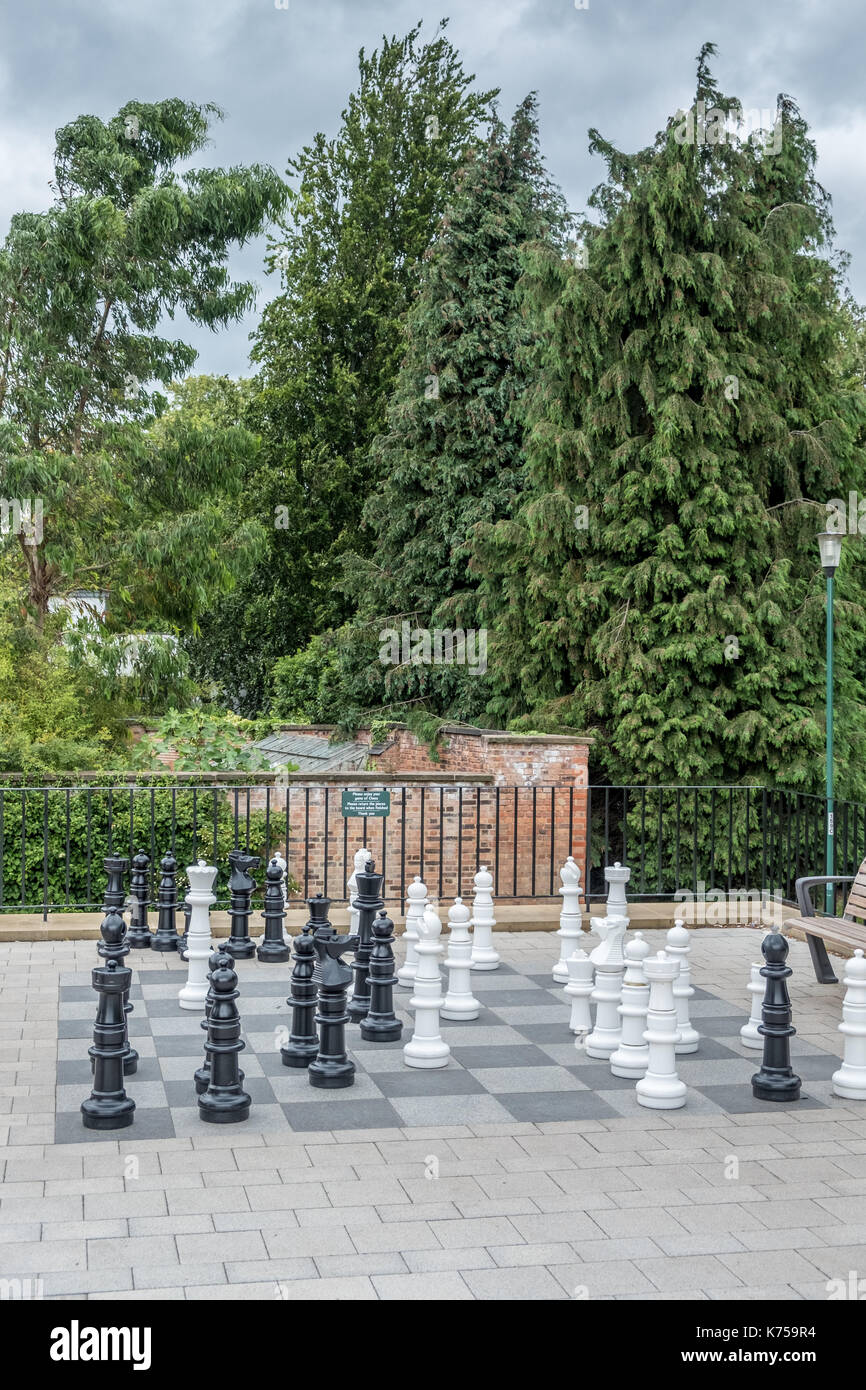 Large outdoor chess set at University of Nottingham Stock Photo - Alamy