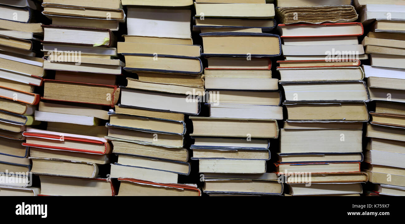 Many books with lots of pages to read during boring moments Stock Photo ...