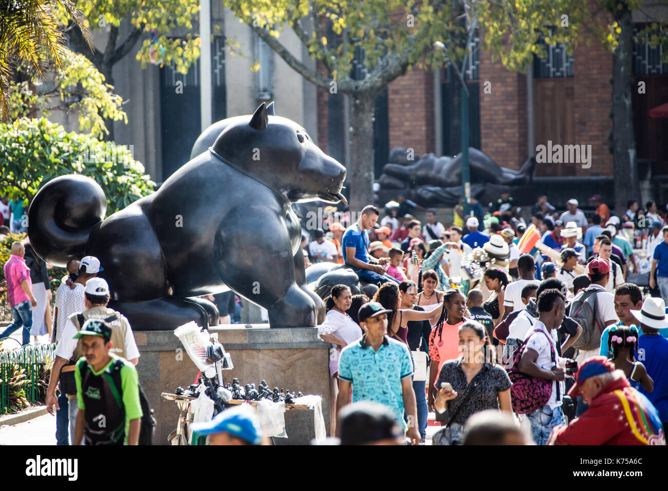Perro Sculpture, Botero Plaza, Medellin, Colombia Stock Photo - Alamy