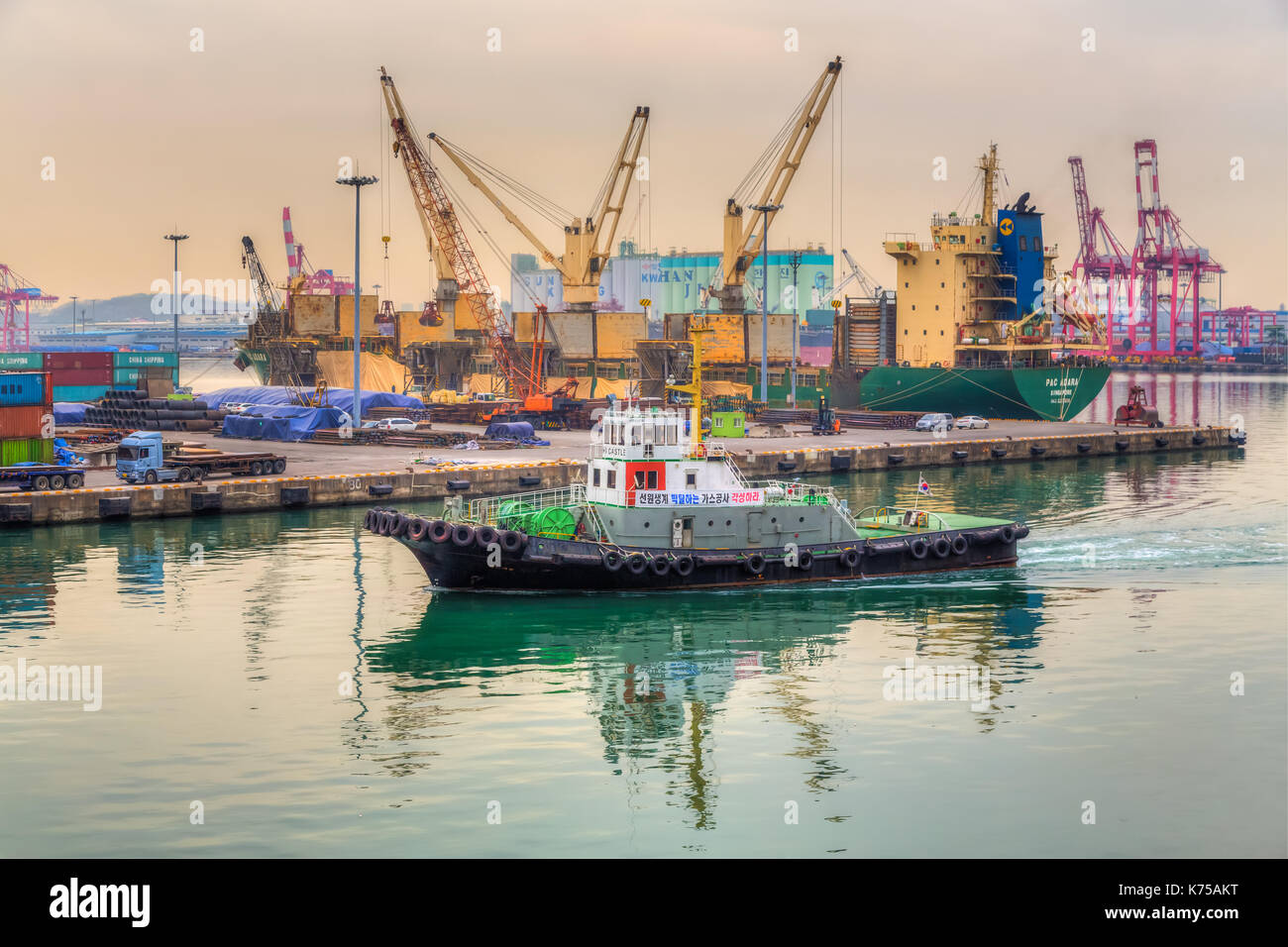 The industrial port of Incheon, South Korea, Asia Stock Photo - Alamy