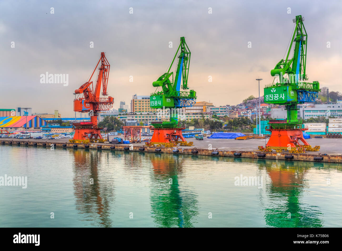 The industrial port of Incheon, South Korea, Asia Stock Photo - Alamy