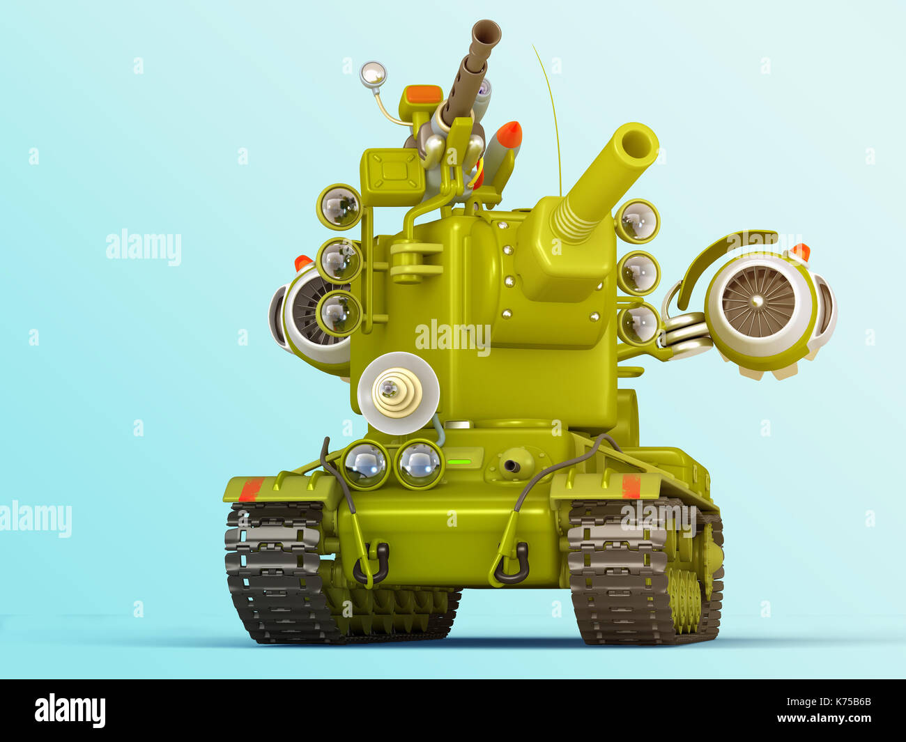Cartoon Ultra Tank. Science Fiction Military Equipment. 3D Illustration ...