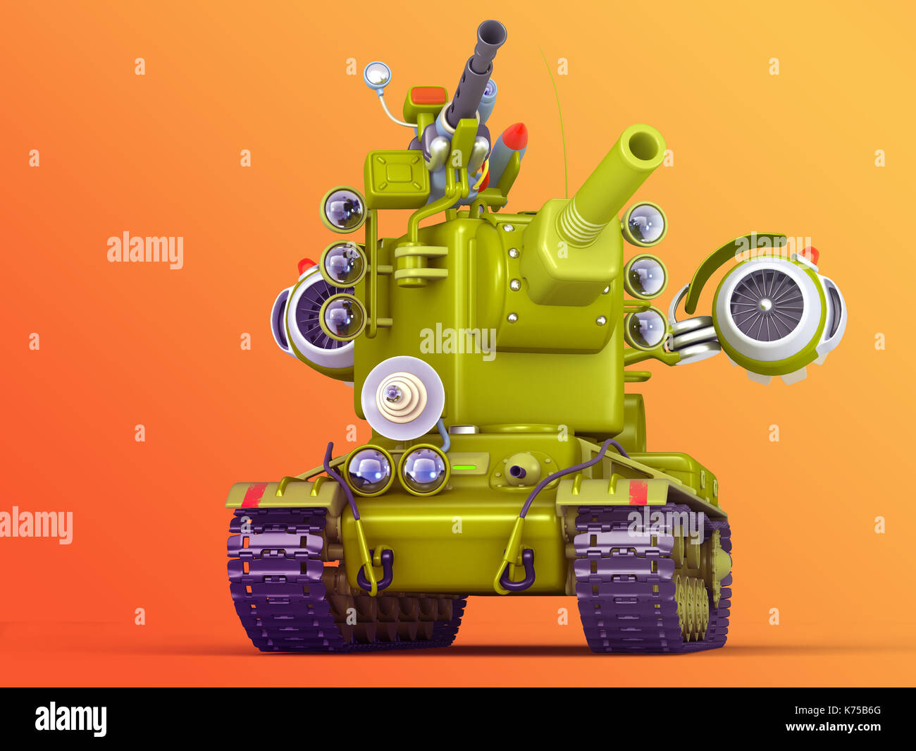 Cartoon Ultra Tank. Science Fiction Military Equipment. 3D Illustration ... Cartoon Ultra Tank. Science Fiction Military Equipment. 3D Illustration ...
