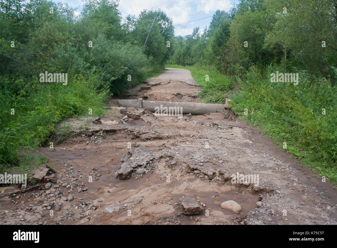 Washed rural dirt road Stock Photo - Alamy
