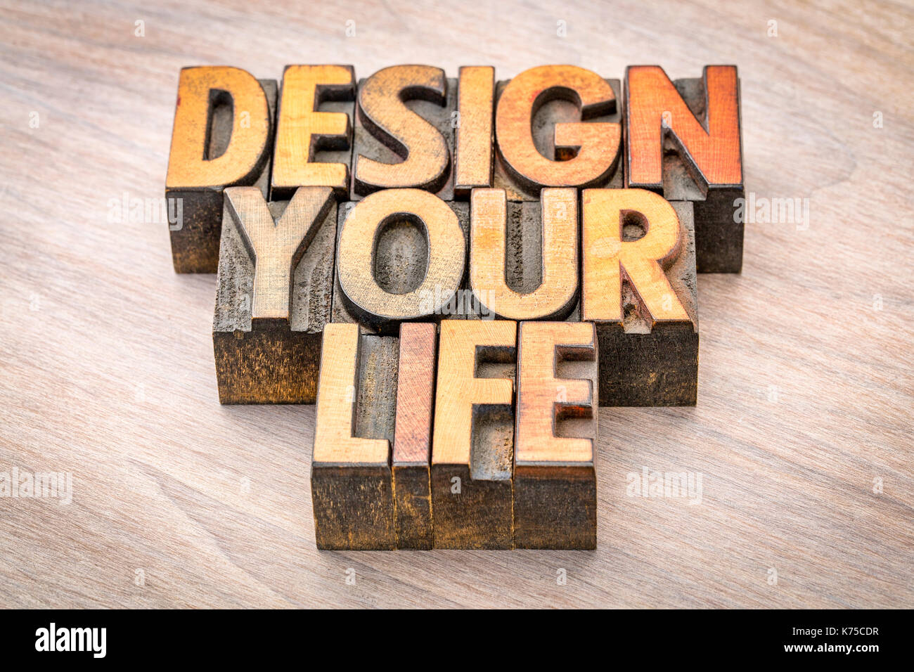 design your life - self development concept - word abstract in vintage ...