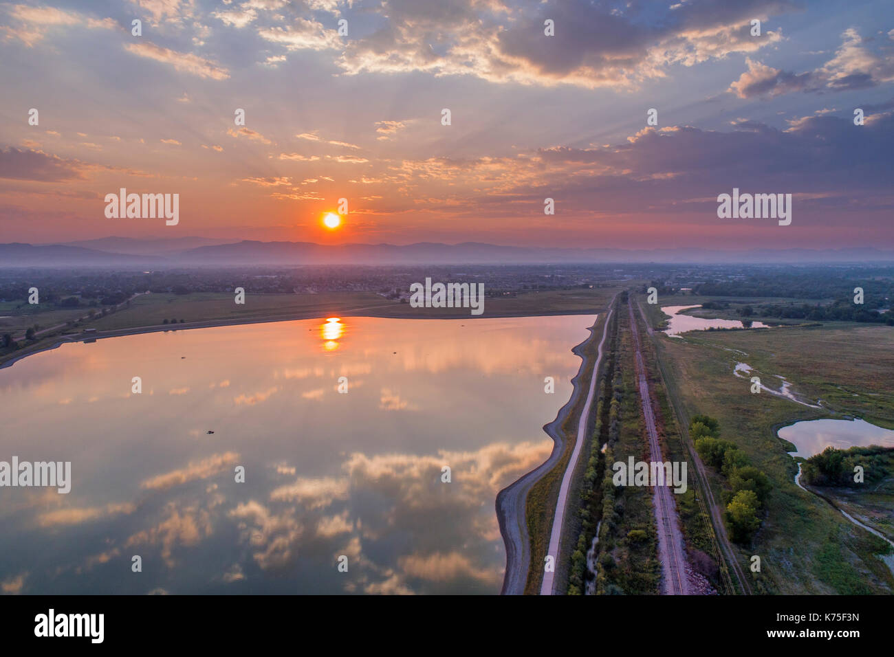 Aerial view over lake fort hi-res stock photography and images - Alamy