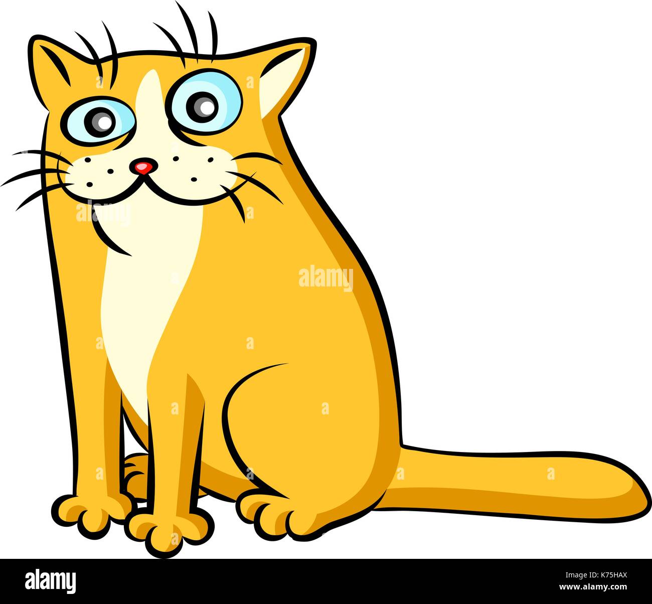 cartoon ginger cat. vector illustration. cheerful kitten character ...