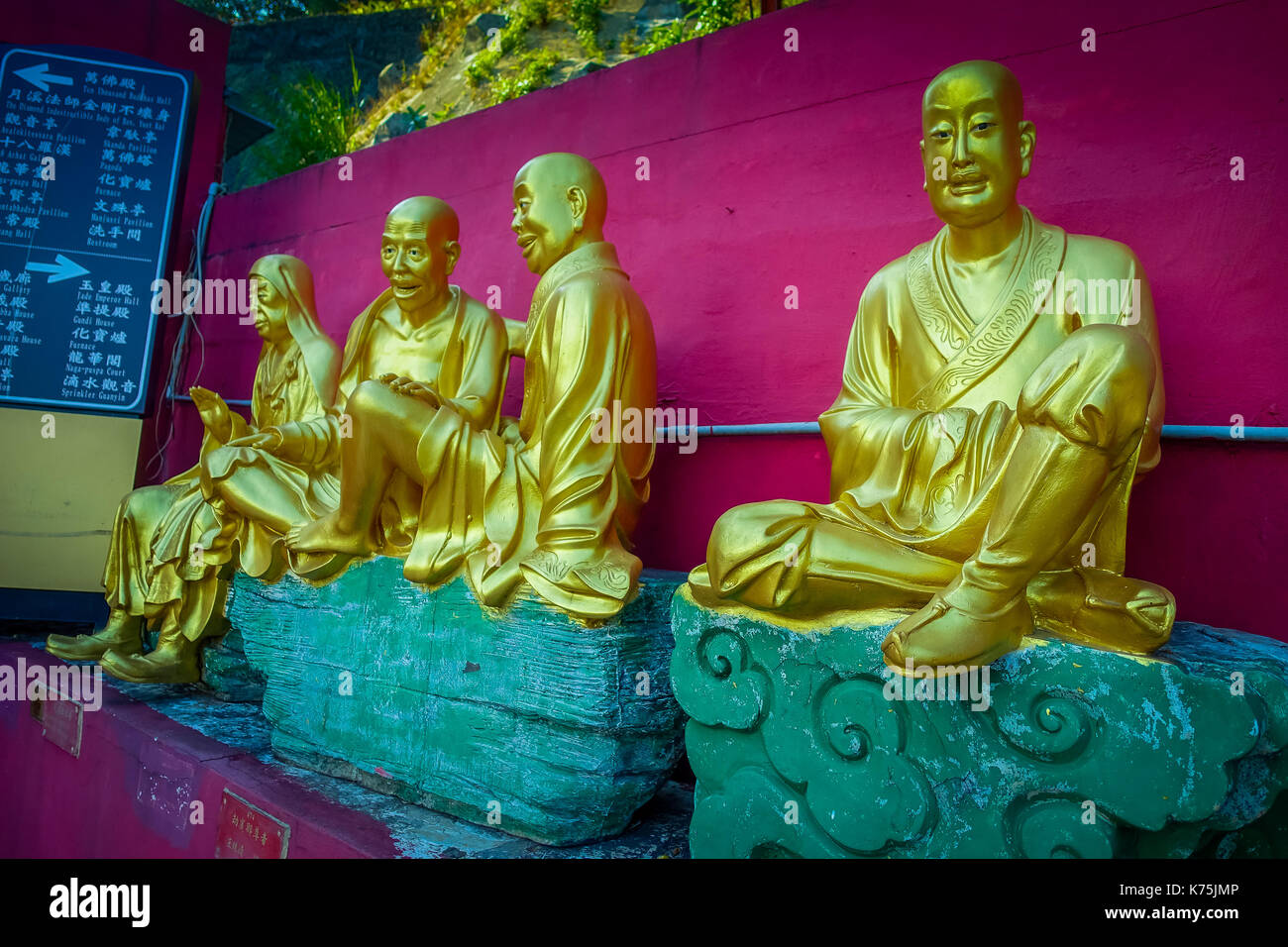 Statues at Ten Thousand Buddhas Monastery in Sha Tin, Hong Kong, China ...