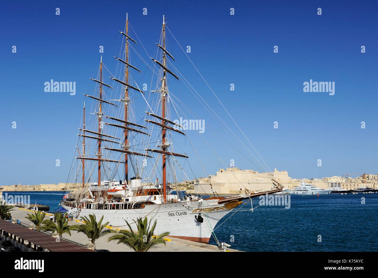 Malta, Valletta listed as World Heritage by UNESCO, large port, sailing ...