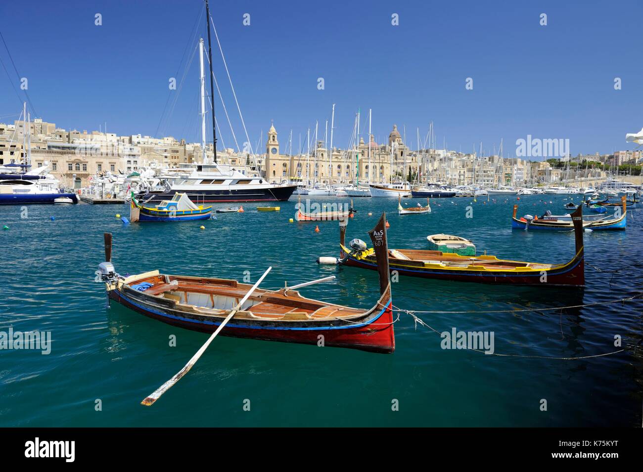 Malta, Birgu Vittoriosa, Dockyard Creek between Senglea and Vittoriosa ...