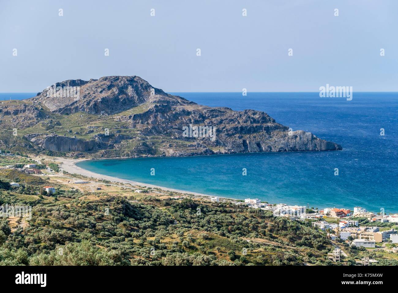 Greece, Crete, Rethymnon district, little seaside village of Plakias ...