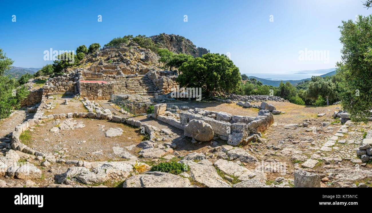 Greece, Eastern Crete, Lassithi district, Kritsa, archeological site of ...