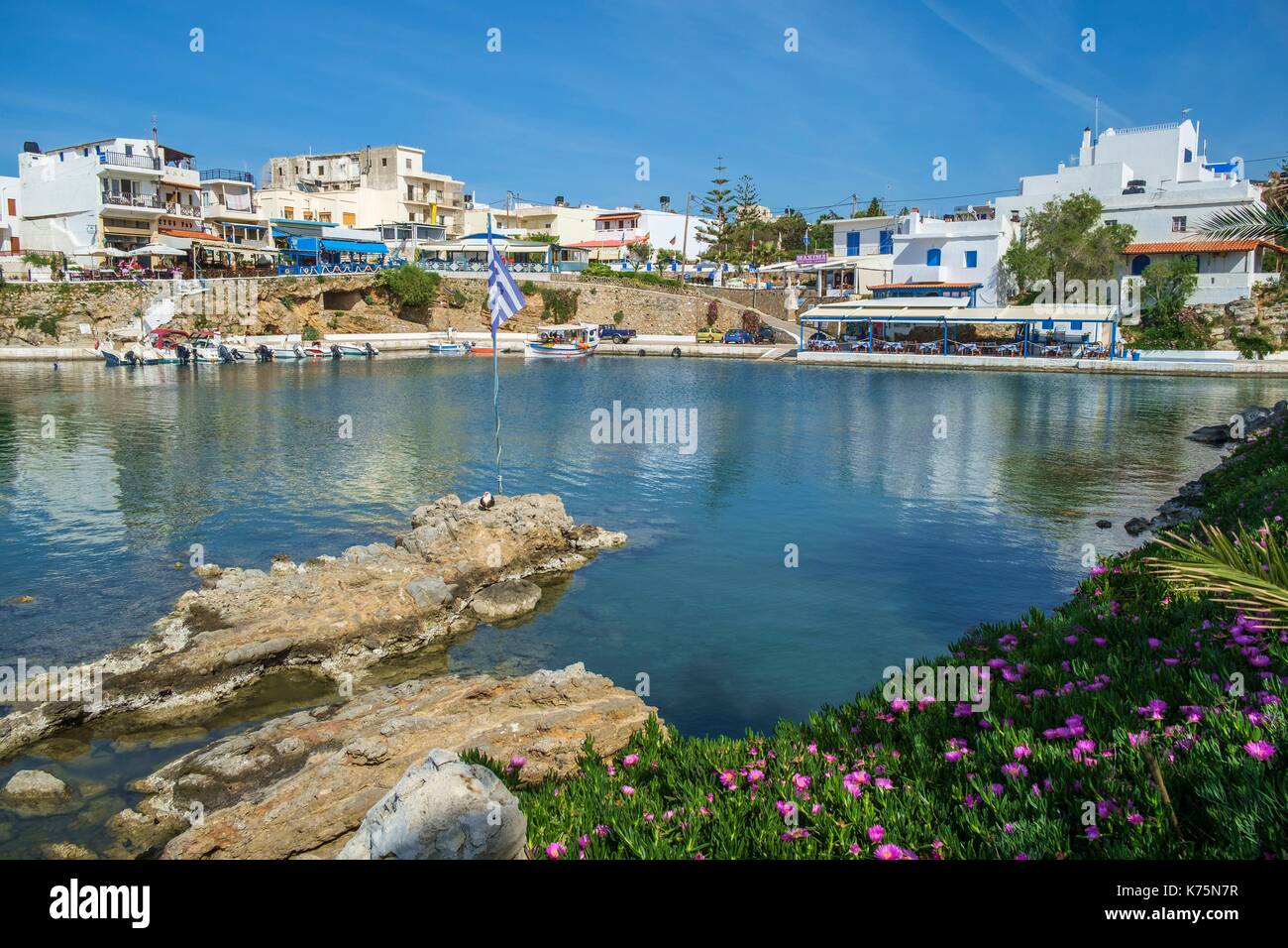 Greece, Eastern Crete, Lassithi district, little harbour of Sissi Stock ...