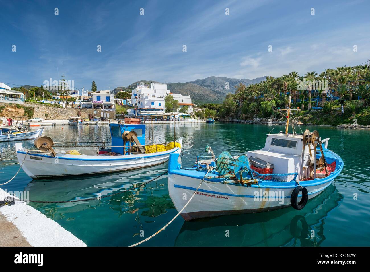 Greece, Eastern Crete, Lassithi district, little harbour of Sissi Stock ...