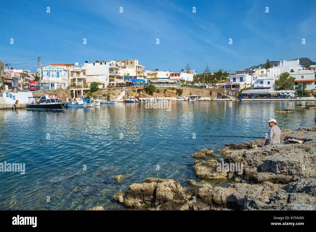 Greece, Eastern Crete, Lassithi district, little harbour of Sissi Stock ...