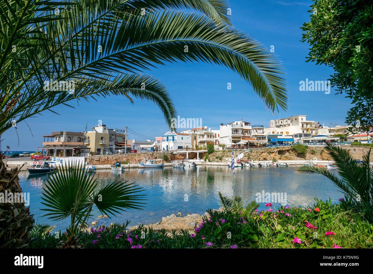 Greece, Eastern Crete, Lassithi district, little harbour of Sissi Stock ...