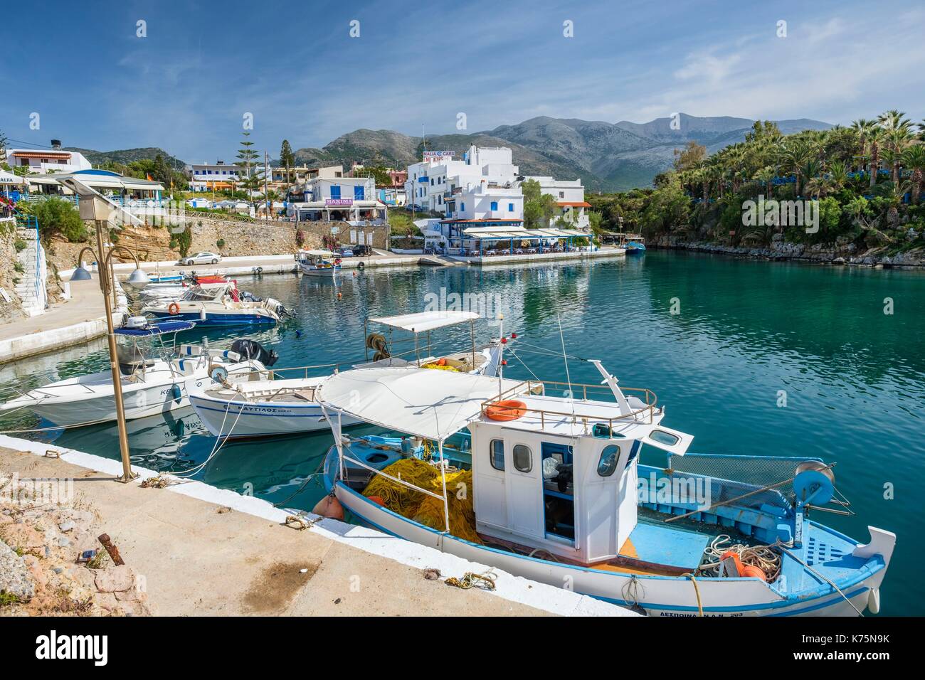 Greece, Eastern Crete, Lassithi district, little harbour of Sissi Stock ...