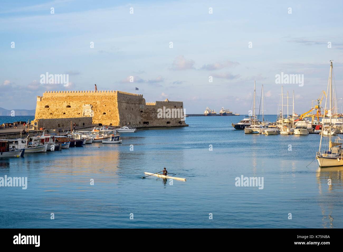 Greece, Crete, Heraklion district, Heraklion, the old Venitian harbour ...