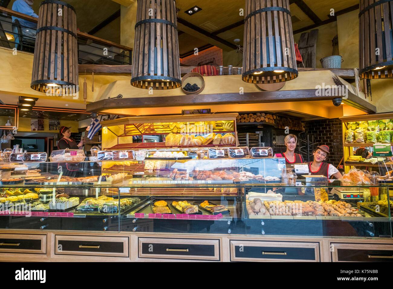 Greece, Crete, Heraklion district, Heraklion, bakery-pastry shop Stock ...
